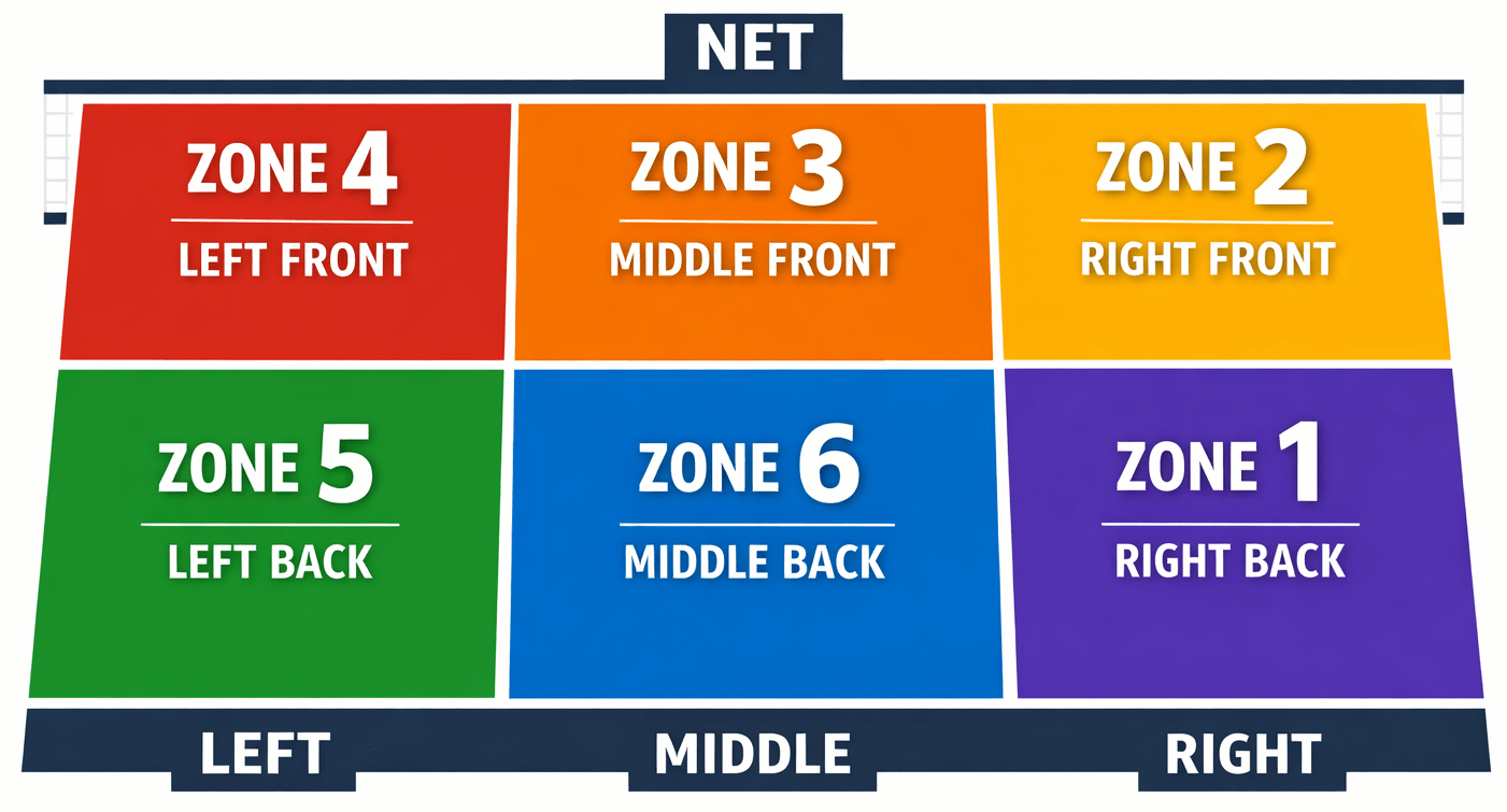 Volleyball Zones & Court Positions (with diagrams) - Coaching Volleyball